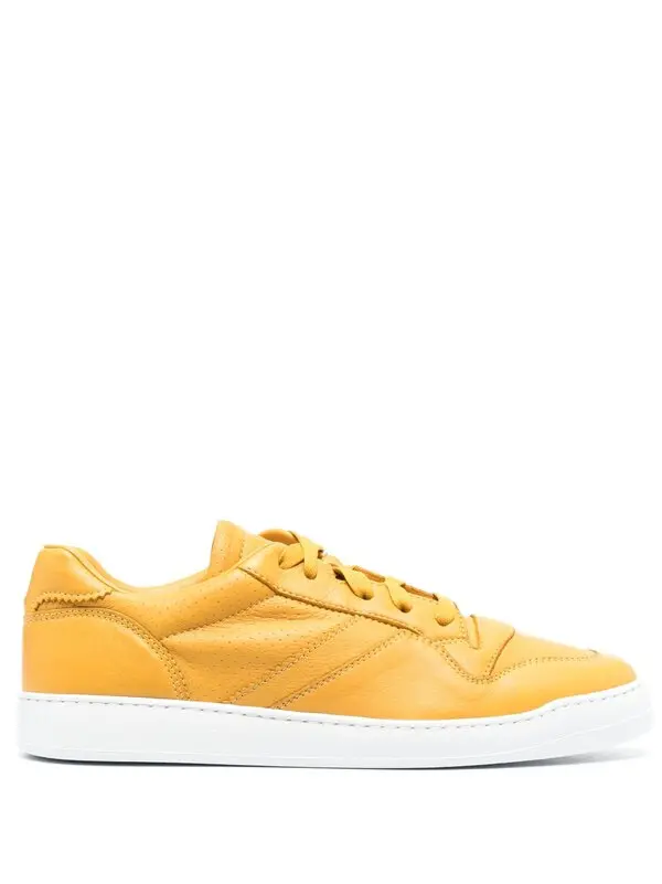 DOUCAL'S Hugh Leather Low-top Sneakers - Yellow