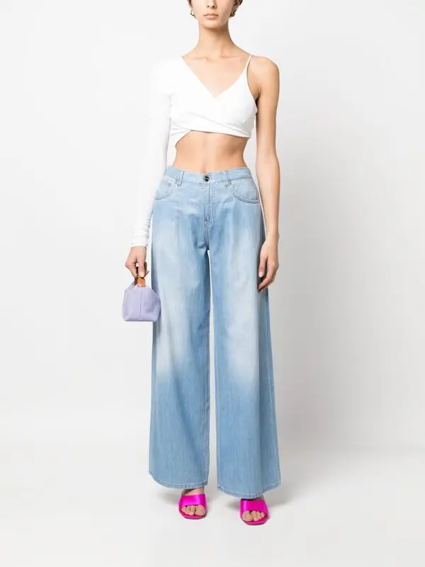 BLUGIRL Denim Wide-leg Trousers