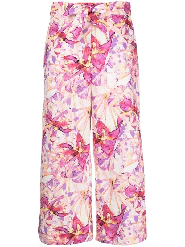 Liu Jo Floral-print Cropped Trousers