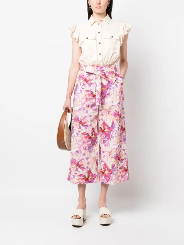Liu Jo Floral-print Cropped Trousers