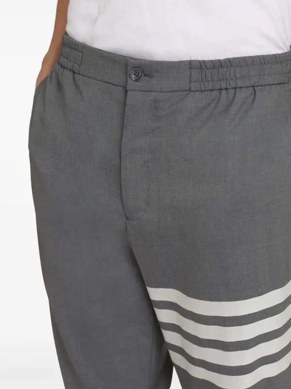 Thom Browne 4-bar Elasticated Ankles Trousers - Grey