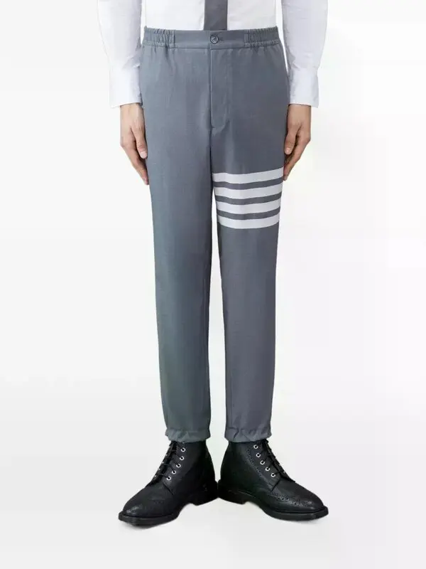 Thom Browne 4-bar Elasticated Ankles Trousers - Grey
