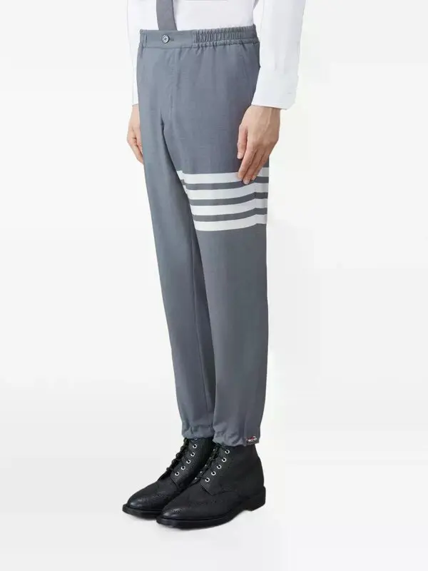 Thom Browne 4-bar Elasticated Ankles Trousers - Grey