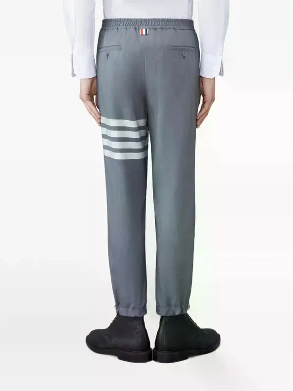 Thom Browne 4-bar Elasticated Ankles Trousers - Grey