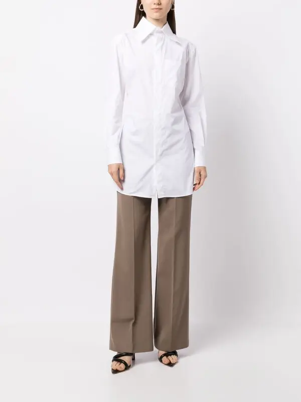 WOERA Lace-up Poplin Shirt