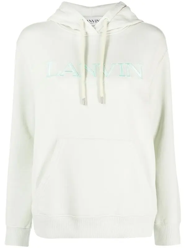 LANVIN Logo-embroidered Hoodie - Green
