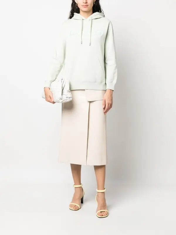 LANVIN Logo-embroidered Hoodie - Green