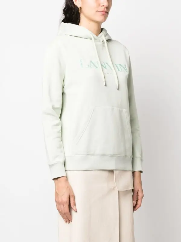 LANVIN Logo-embroidered Hoodie - Green