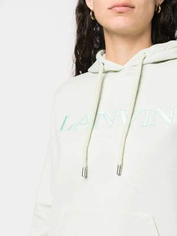 LANVIN Logo-embroidered Hoodie - Green