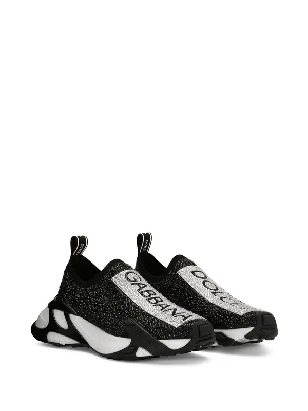 Dolce & Gabbana Fast Rhinestone-embellished Sneakers - Black
