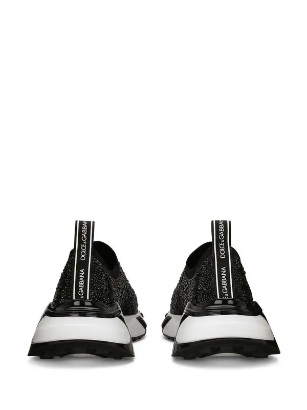Dolce & Gabbana Fast Rhinestone-embellished Sneakers - Black