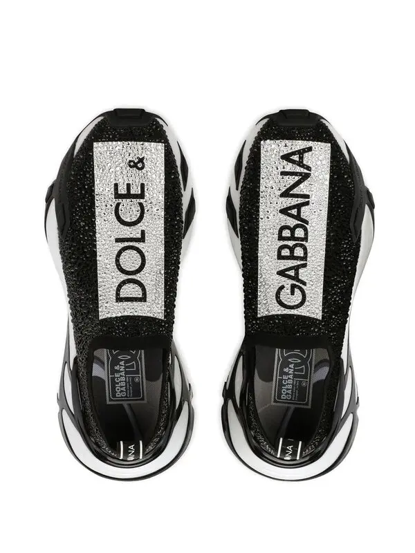 Dolce & Gabbana Fast Rhinestone-embellished Sneakers - Black