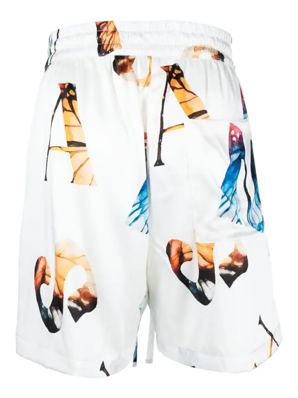NAHMIAS Graphic-print Silk Shorts - White