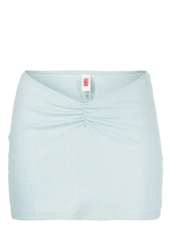 Solid & Striped Ribbed Mini Skirt - Blue