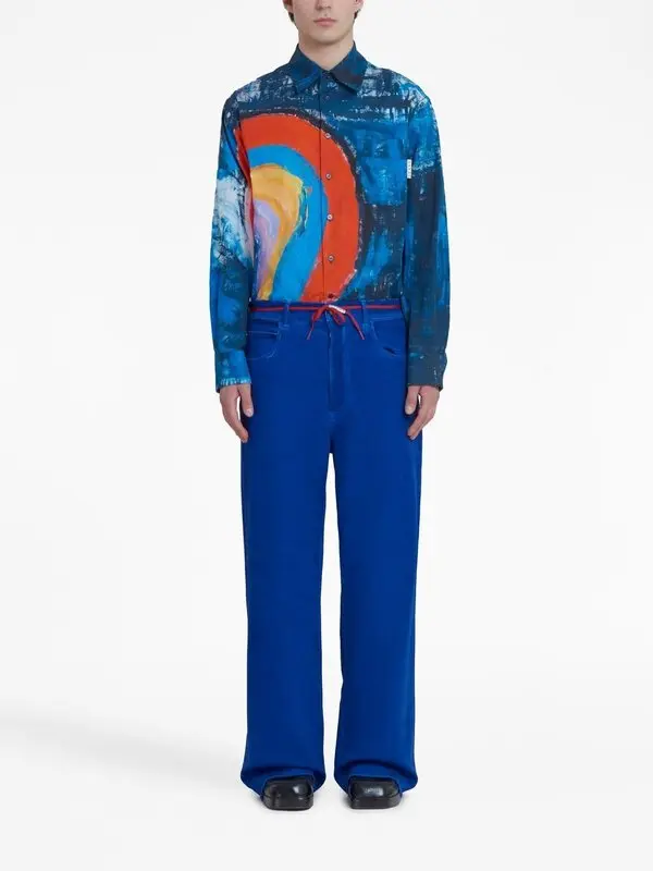 Marni Straight-leg Twill Trousers - Blue