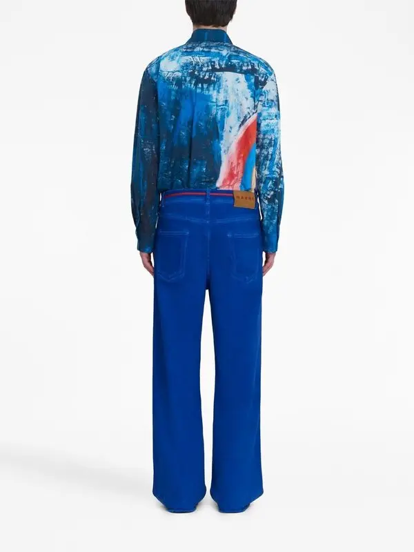 Marni Straight-leg Twill Trousers - Blue