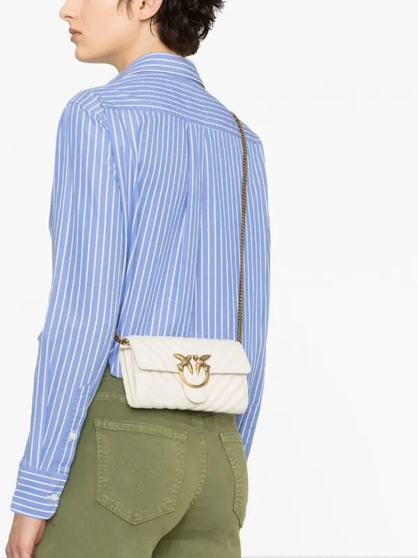 Pinko Love One Quilted Wallet Bag With Chain Strap