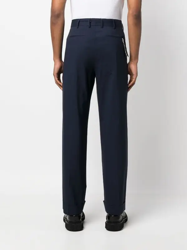 PT TORINO Straight-leg Tailored Trousers - Blue