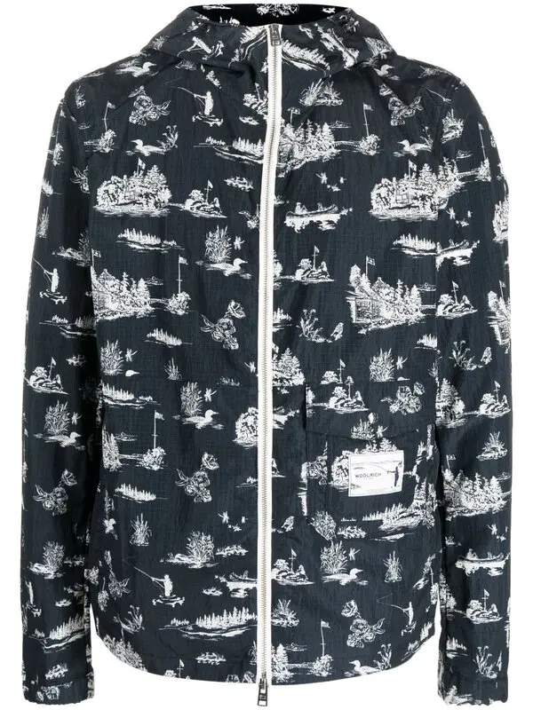 Woolrich Graphic Print Ripstop Windbreaker