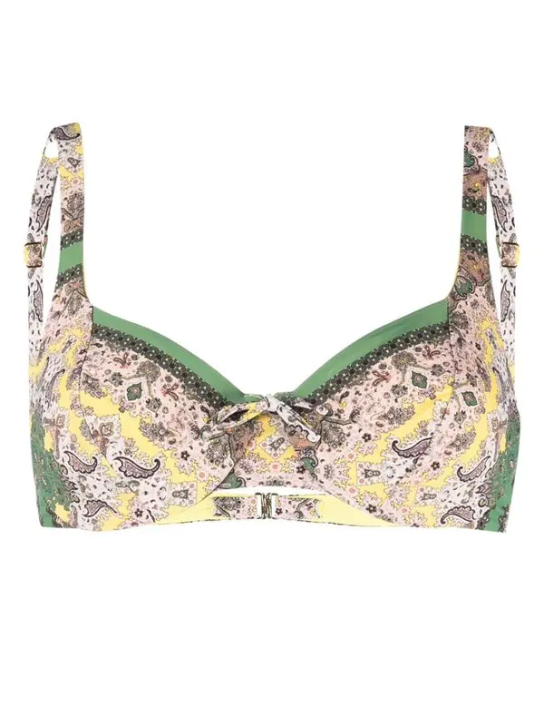 TWINSET Paisley-print Bikini Top - Yellow