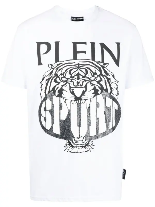 PLEIN SPORT Tiger Round Neck T-shirt - White