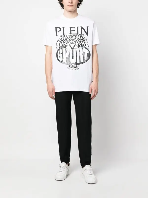 PLEIN SPORT Tiger Round Neck T-shirt - White