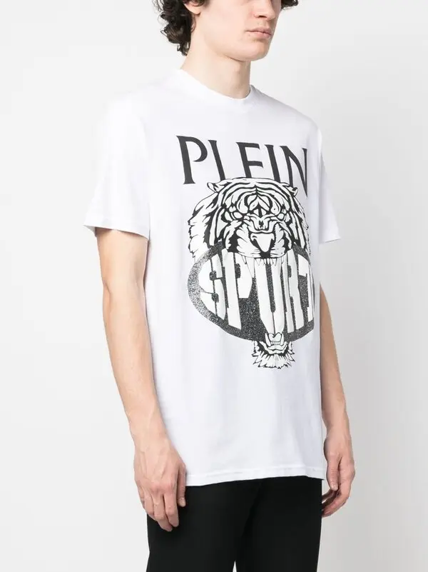PLEIN SPORT Tiger Round Neck T-shirt - White