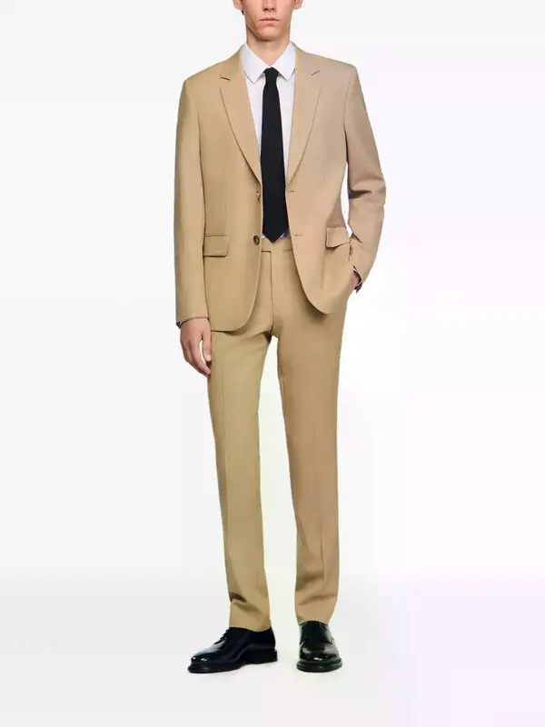 Sandro Wool Suit Jacket - Neutrals