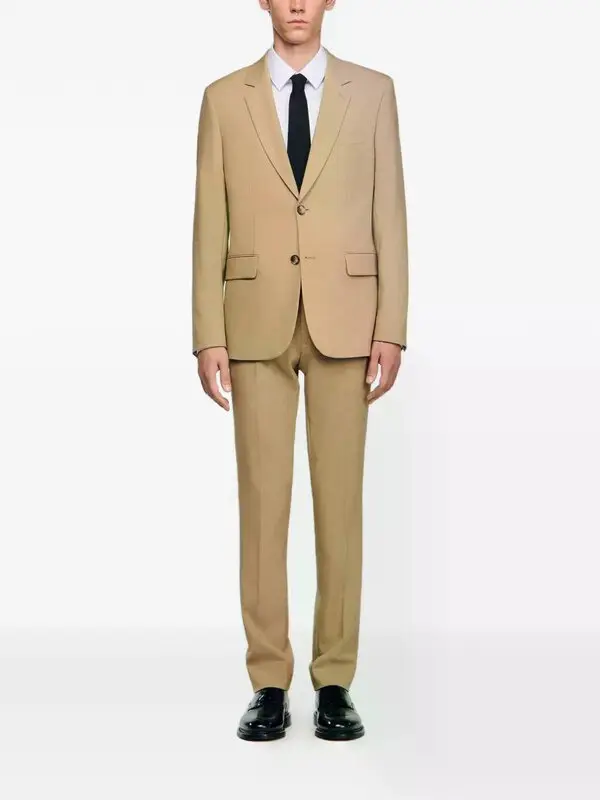 Sandro Wool Suit Jacket - Neutrals