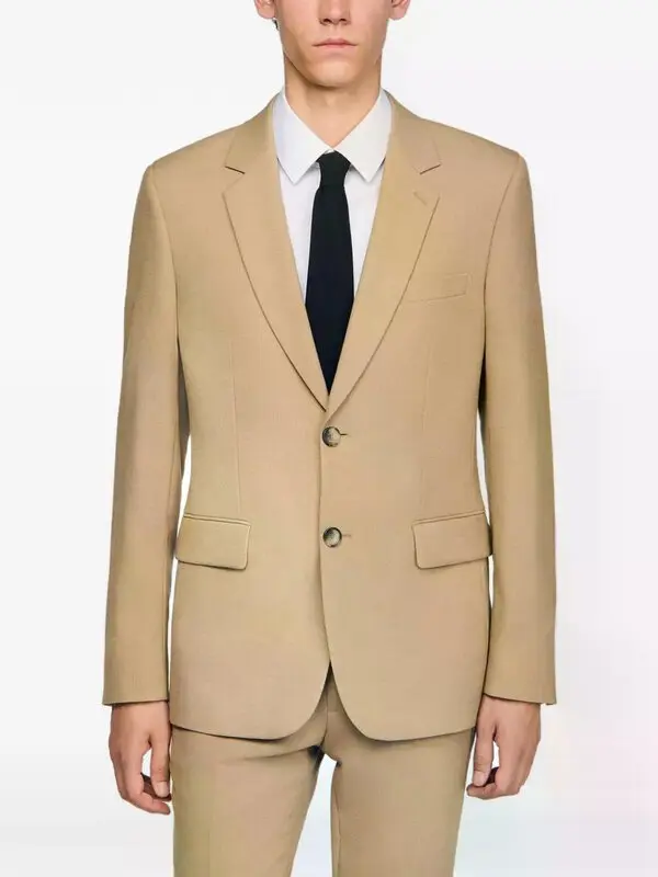 Sandro Wool Suit Jacket - Neutrals