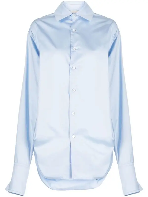 WOERA Drawstring Cotton Shirt