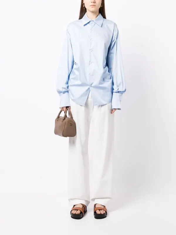 WOERA Drawstring Cotton Shirt