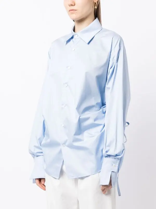 WOERA Drawstring Cotton Shirt