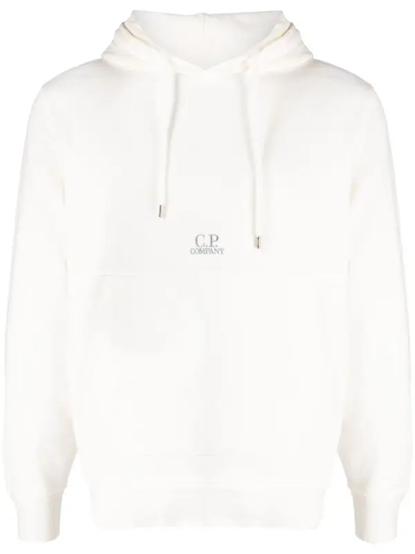 C.P. COMPANY Logo Embroidered Cotton Hoodie