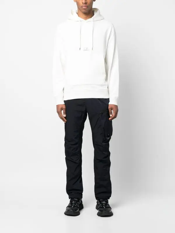 C.P. COMPANY Logo Embroidered Cotton Hoodie