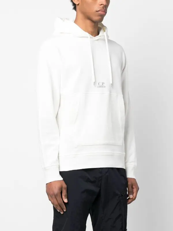 C.P. COMPANY Logo Embroidered Cotton Hoodie