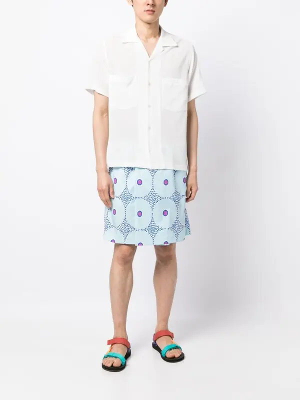 FUMITO GANRYU Graphic-print Drawstring Shorts