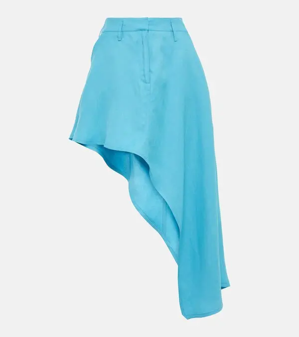 Stella McCartney Asymmetric Twill Miniskirt - Blue