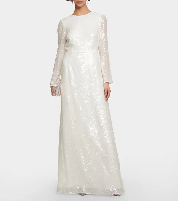 Erdem Yoanna Sequined Gown - White
