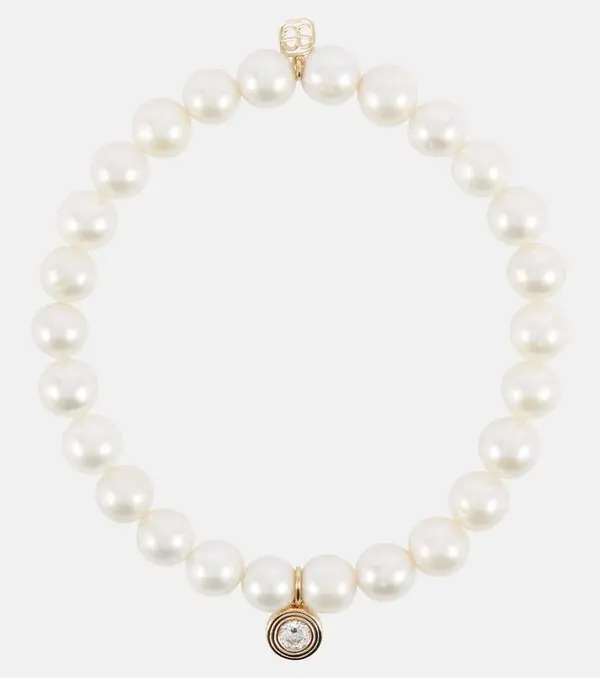 SYDNEY EVAN 14kt Gold, Diamond And Pearl Bracelet - White