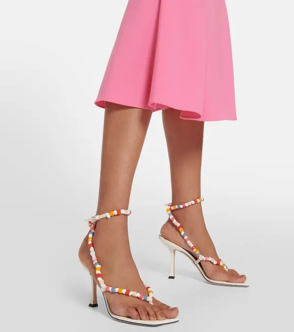 JIMMY CHOO Amiral 90 Embellished Leather Sandals