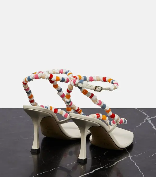 JIMMY CHOO Amiral 90 Embellished Leather Sandals