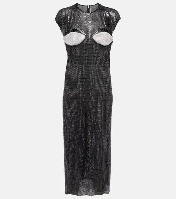 CHRISTOPHER KANE Crystal-embellished Cutout Midi Dress - Black