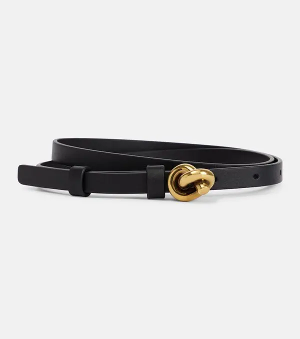 Bottega Veneta Knot Leather Belt - Black