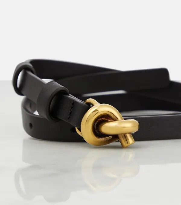 Bottega Veneta Knot Leather Belt - Black