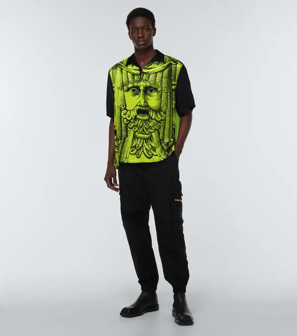 Versace Printed Satin Bowling Shirt