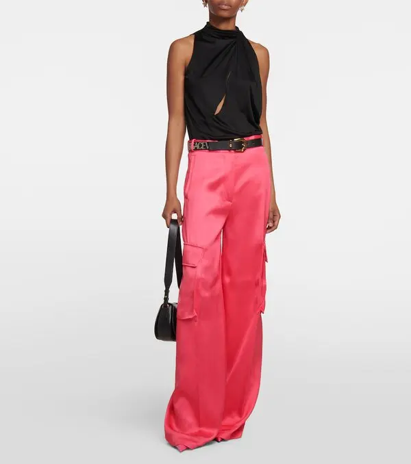 Versace Cutout Turtleneck Top - Black