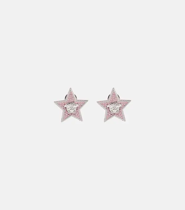 Versace Medusa Embellished Earrings - Pink