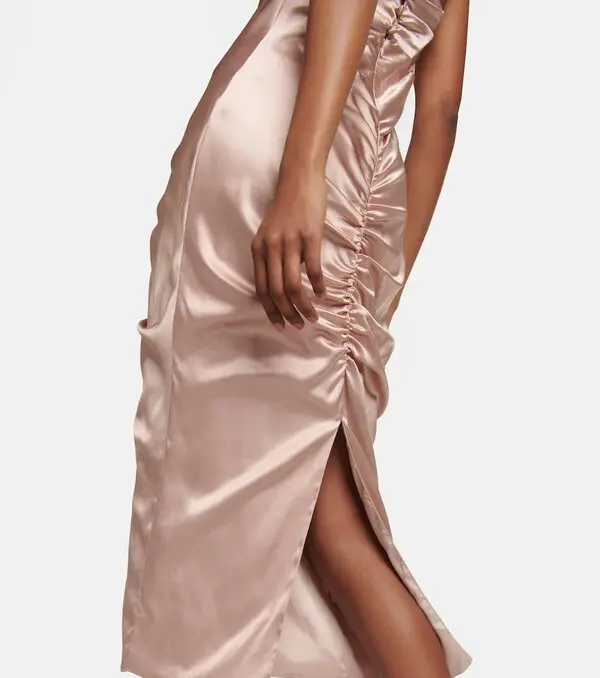 Alessandra Rich Ruched Cutout Midi Dress