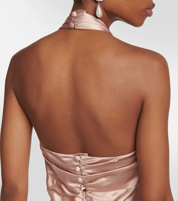 Alessandra Rich Ruched Cutout Midi Dress